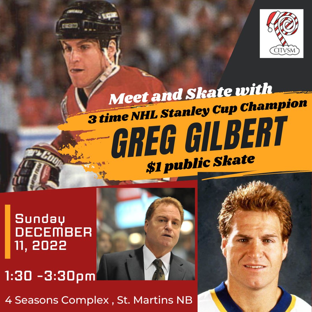Meet & Skate with 3-time NHL Stanley Cup Champion Greg Gilbert ...