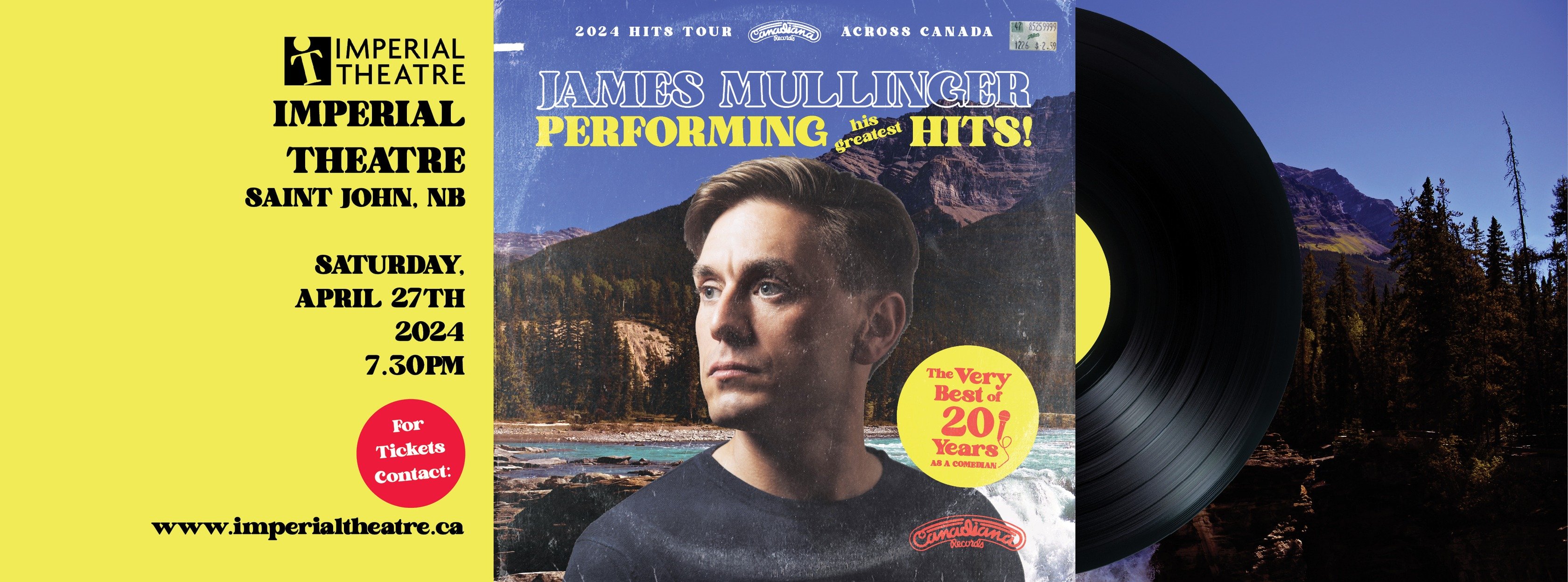 James Mullinger - Greatest Hits Tour 2024 | Discover Saint John